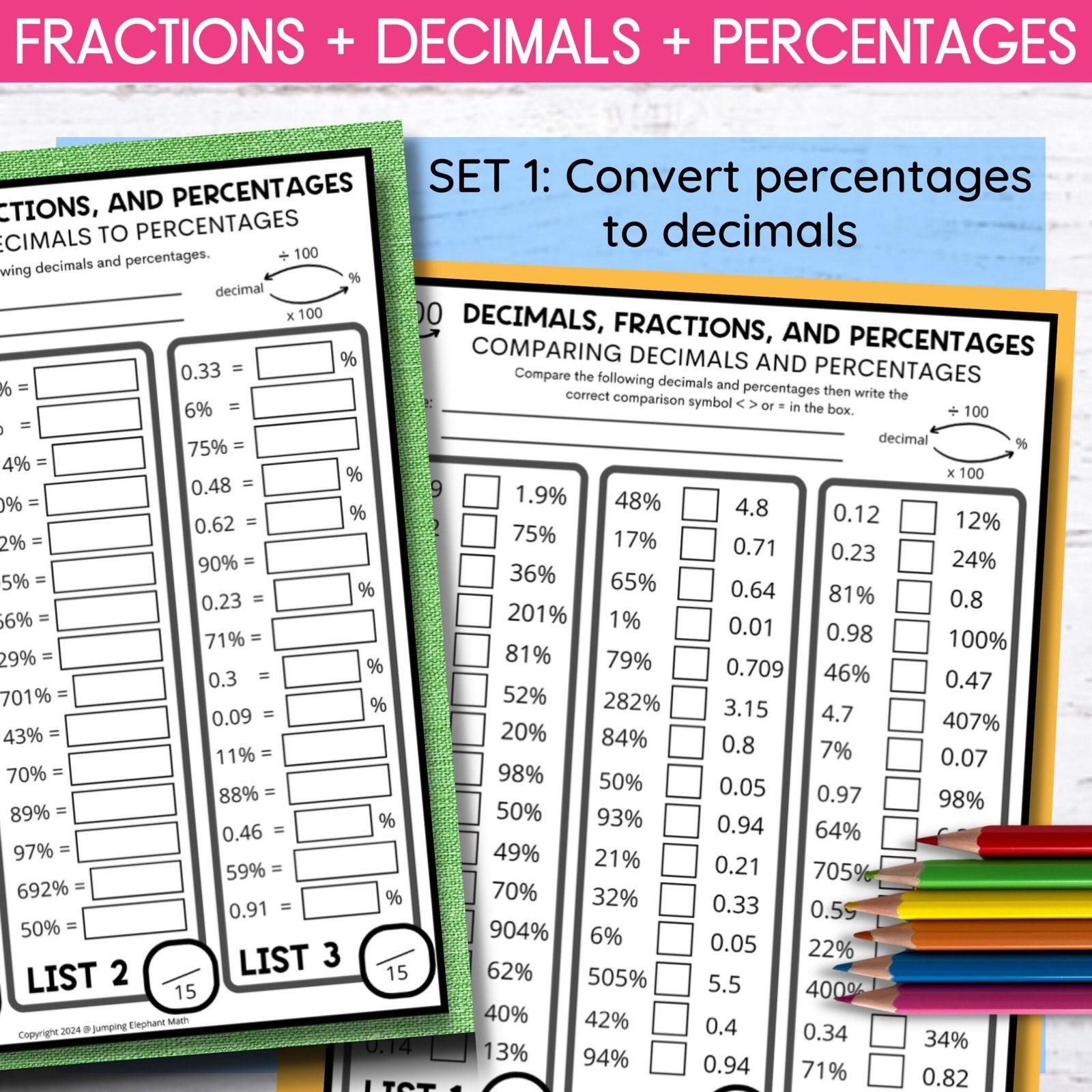 Engaging Fractions, Decimals, and Percentages Activities for 6th Grade ...